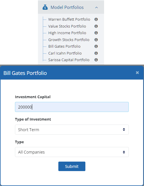 Model Portfolio for Stock Market | Investment Portfolio